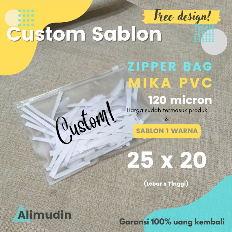 Jual Zipper Bag Mika PVC 25 x 20 120 Mic Custom Sablon | Ziplock ...
