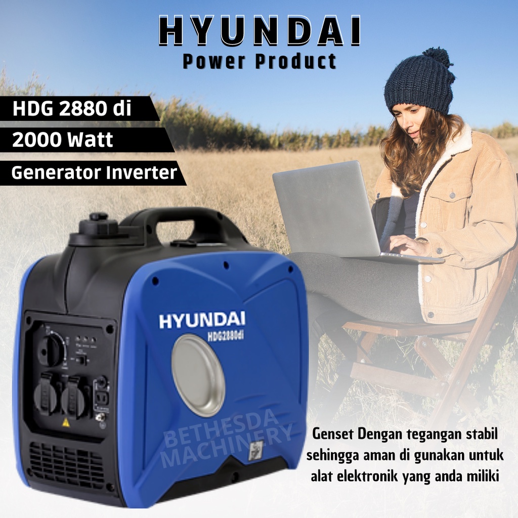 Jual Genset 2000 Watt Inverter 2000 Watt Portable Hyundai HDG 2880di ...