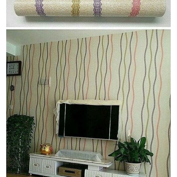 Jual Homewallpaper - Wallpaper Sticker Dinding Garis 3 Benang - Ukuran ...