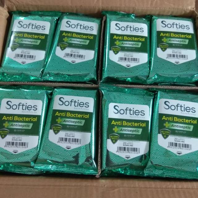 Jual SOFTIES ANTI BACTERIAL + ANTISEPTIC | TISSUE BASAH | Shopee Indonesia