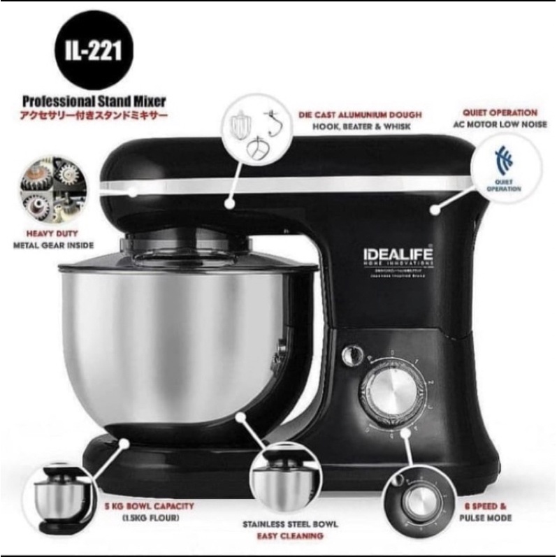 Jual IDEALIFE - Stand Mixer Roti Donut Mixer serbaguna - IL 221 ...