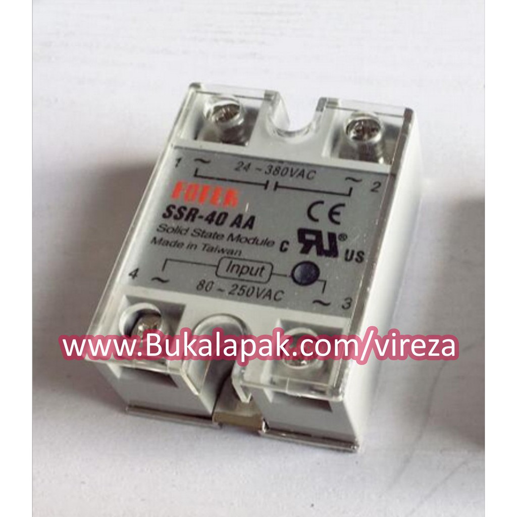 Jual Solid state relay Fotek SSR-40AA SSR 40AA AC CONTROL AC 40A Limited | Shopee Indonesia