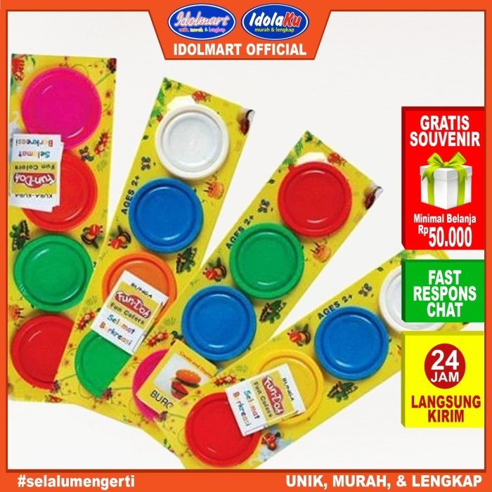 Jual IDOLMART Mainan anak Fundoh mix ISI 4 Lilin mainan / Fun doh ...