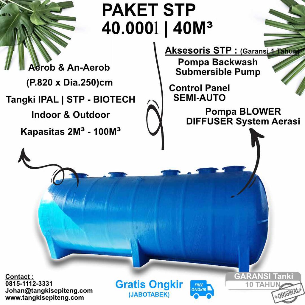 Jual PAKET SYSTEM BIOFILTER STP BIOFIL BIOTECH BIOTANK 40000 Liter ...
