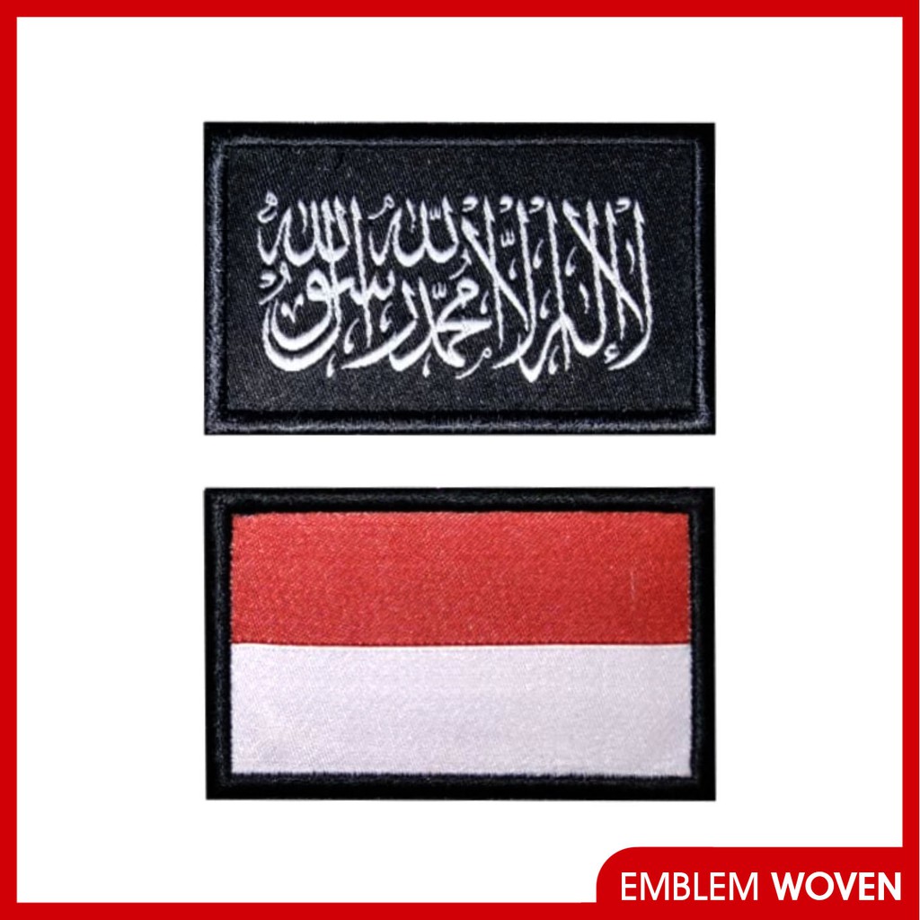 Jual Patch Emblem Bendera Woven Ukuran 4x7cm 1 Set isi 2 - Emblem ...