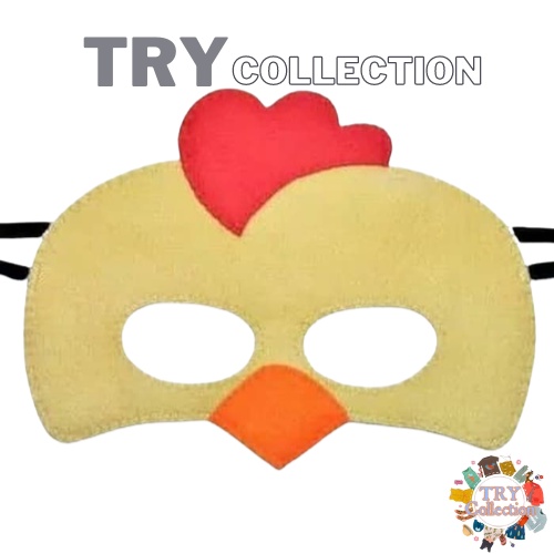Jual [TRY COLLECTION] Topeng Mask Desain Hewan Ayam Bahan Kain Flanel ...