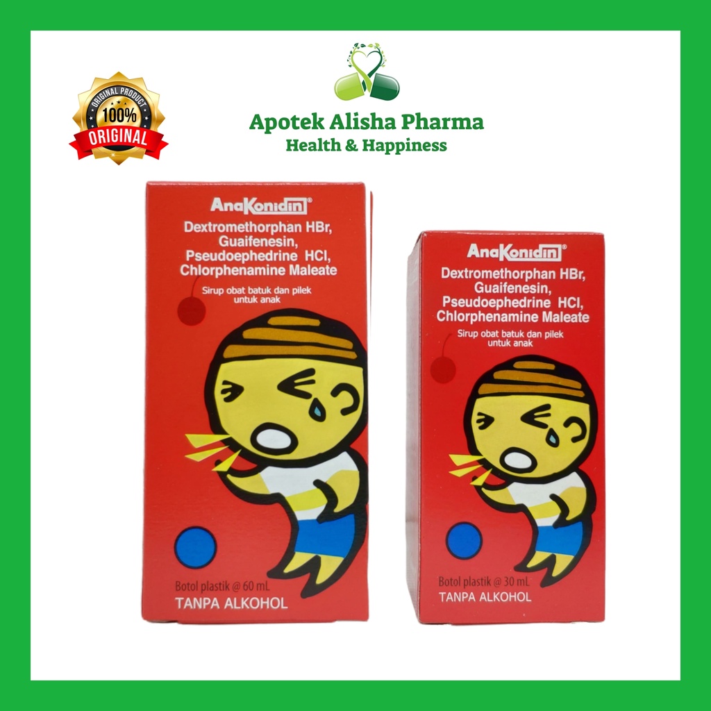 Jual Anakonidin Sirup 30/60ml - Anak Konidin Merah Syrup Obat Batuk Flu Pilek Panas Demam Anak ...