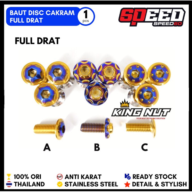 Jual Baut Disc Piringan Cakram Twotone Universal Honda Yamaha Probolt Thailand Stainless Steel ...