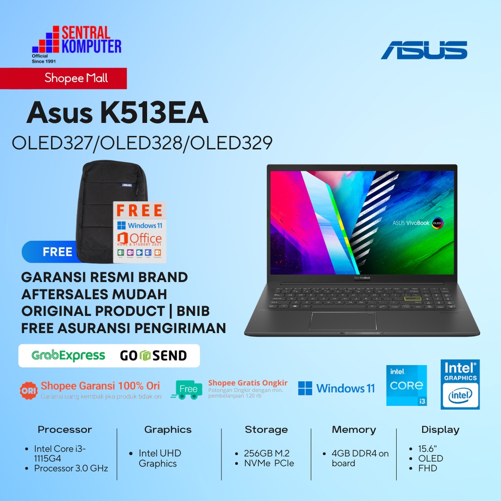 Jual Asus K513EA - i3-1115G4-4GB-256GB-Win11-OHS | Shopee Indonesia