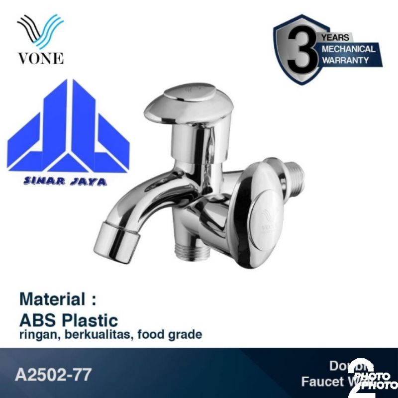 Jual VONE Kran Air Double-Keran Air Double Tembok-Kran Cabang A2502-77 | Shopee Indonesia