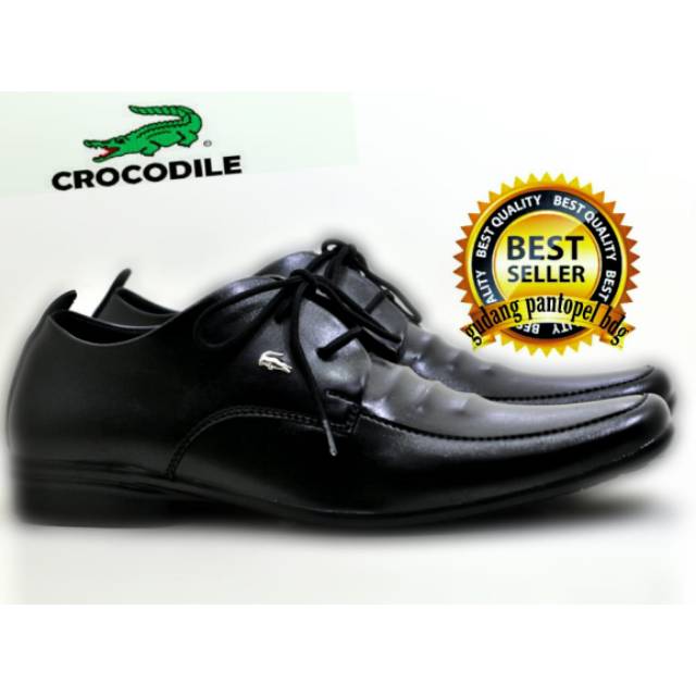 Jual [ CROCODILE ] HITAM | Sepatu Pantofel Santai Casual Kerja Kuliah ...
