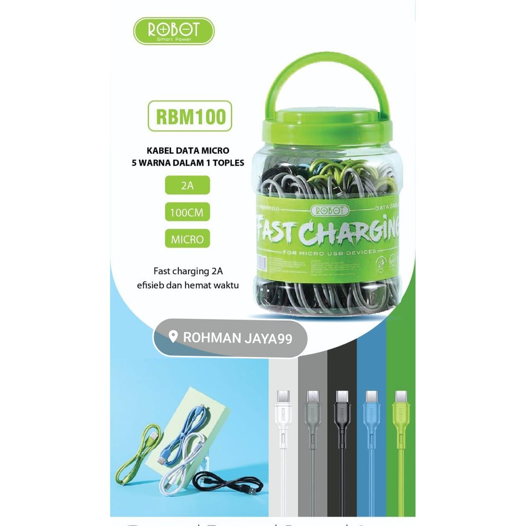 Jual 1 TOPLES ISI 20 PCS KABEL DATA ROBOT RBM100 RBM100S RBM100 II Colorfull ORIGINAL BERGARANSI ...
