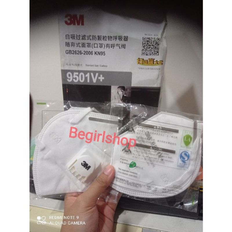 Jual MASKER 9501V+ KN95 3M EARLOOP (HARGA ECER SATUAN) | Shopee Indonesia