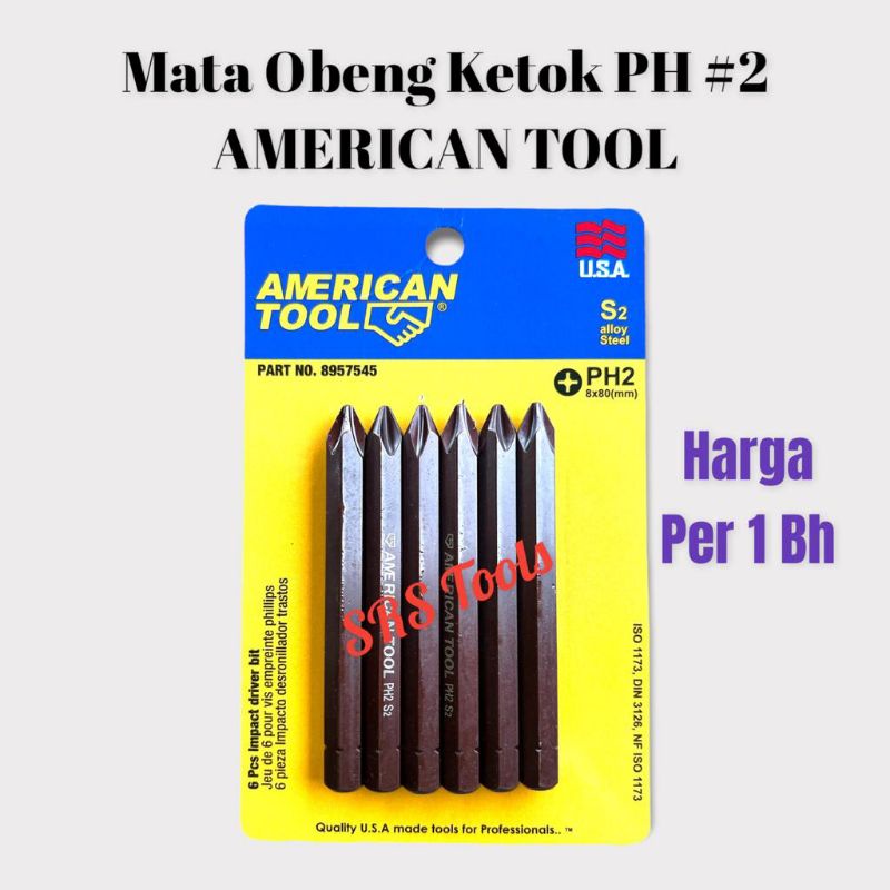 Jual AMERICAN TOOL Mata Obeng Ketok Panjang PH2 80mm Plus (+) PH 2 ...