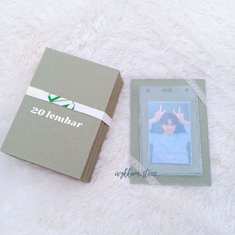 Jual [ ISI 20 lembar ] Karton Gray Board Packing Photocard 2mm A6 ...