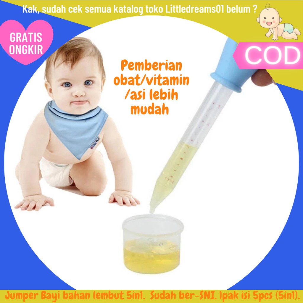 Jual Pipet Tetes Obat Bayi Ukuran 5ml Alat Bantu Minum Obat Asi Anak ...