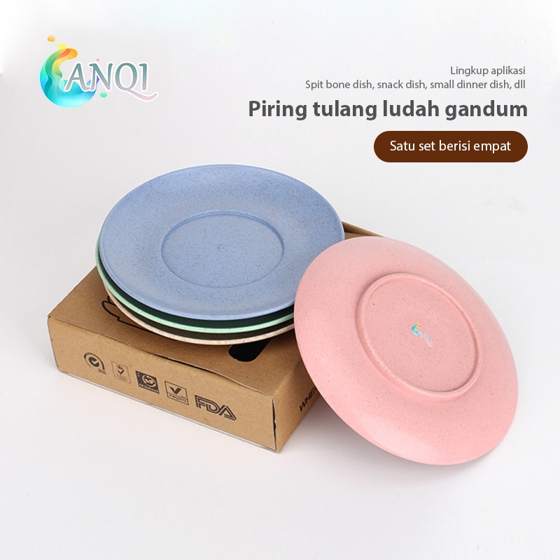Jual ANQI SHOP 4 in 1 Piring mini Set Dinner Plate Melamin Warna Warni ...
