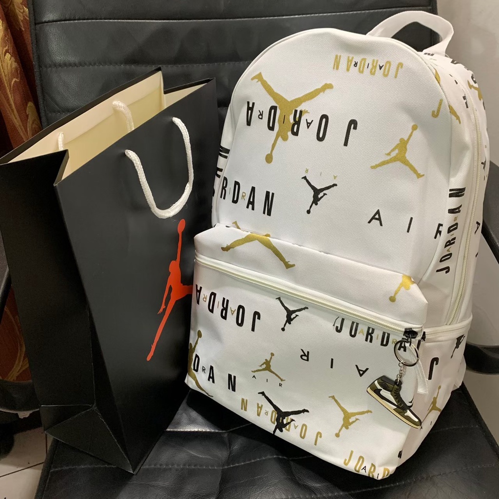 Jual TAS RANSEL JORDAN MULTIFONT GOLD ORIGINAL WHITE | Shopee Indonesia