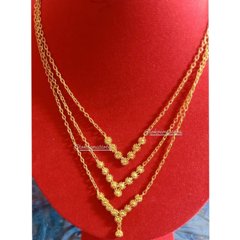 Jual ACC kalung bunga matahari emas london 24k kadar 99.9 % berat 7gram ...