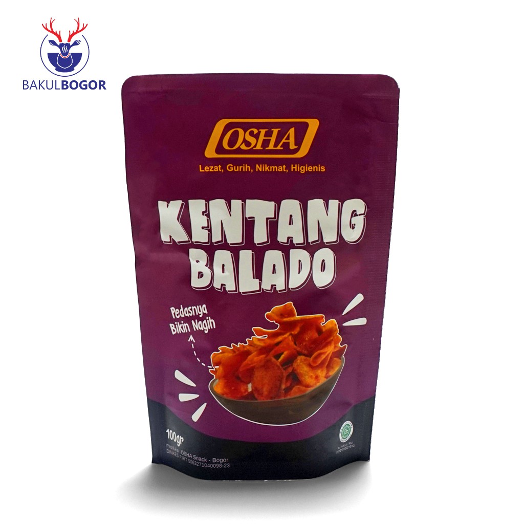 Jual BAKUL BOGOR UMKM OSHA SNACK Keripik KENTANG BALADO Pedas Crispy ...