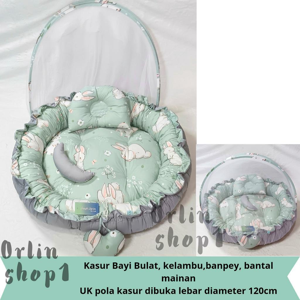 Jual READY Round babynest Motif full beddingset circle baby nest kado ...