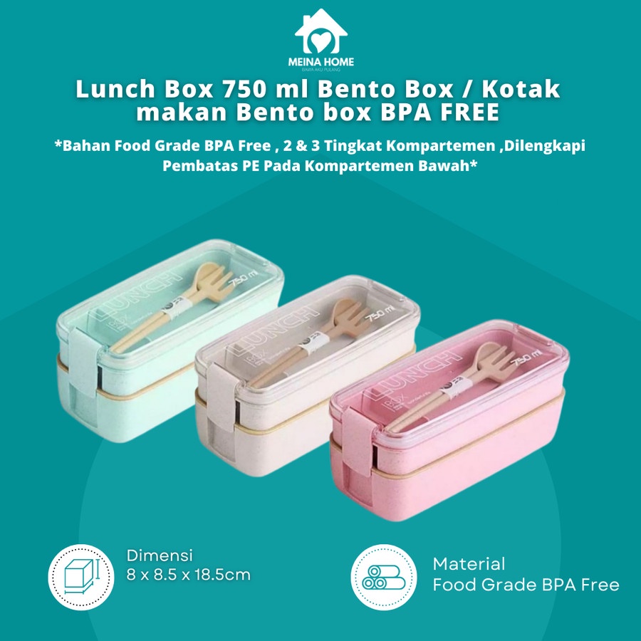 Jual LUNCH BOX 750ML BENTO BOX / TEMPAT MAKAN UNIK / KOTAK MAKAN BENTO ...