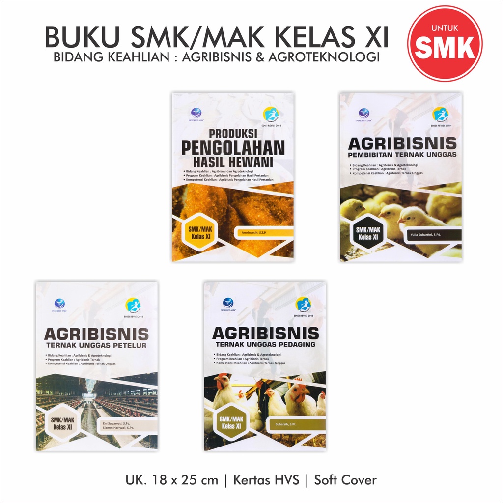 Jual Buku SMK : Agribisnis Agroteknologi Revisi 2019 SMK MAK Kelas XI Ternak Pembibitan Unggas ...