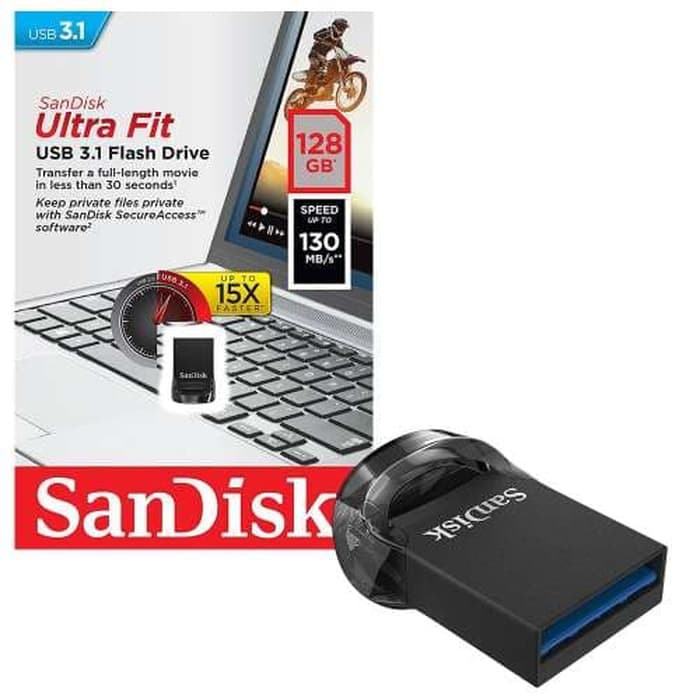 Jual SANDISK FLASHDISK ULTRA FIT 128GB USB 3.1- ULTRAFIT 128 GB ...