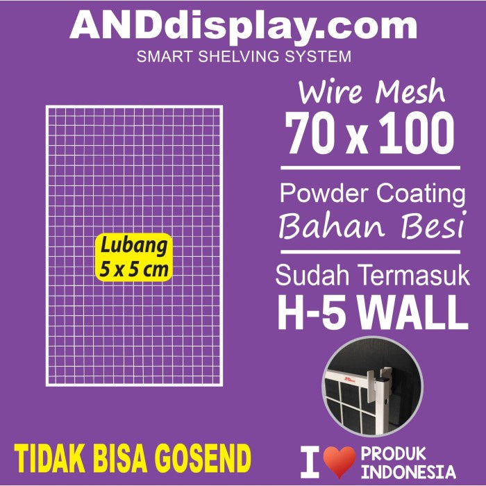 Jual WIREMESH 70X100CM + H5 WALL KAWAT RAM DINDING WIRE GRID | Shopee ...
