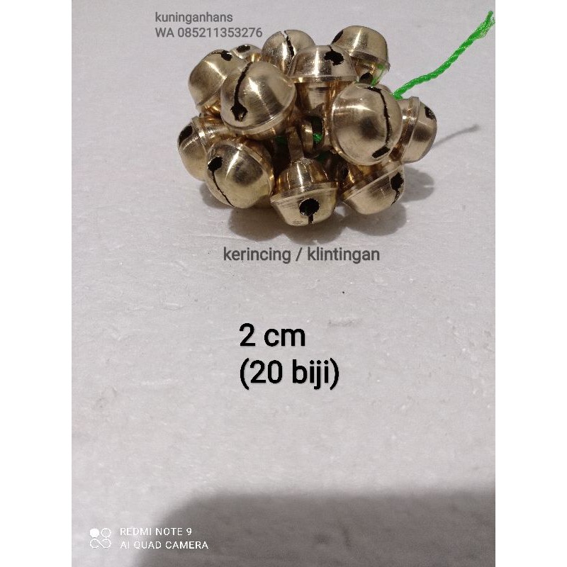 Jual 20 pcs lonceng kerincing / klintingan kuningan 2 cm | Shopee Indonesia