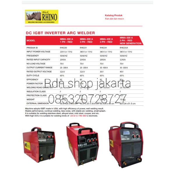 Jual Mesin las Travo las MMA 400 RHINO listrik 3 phase | Shopee Indonesia