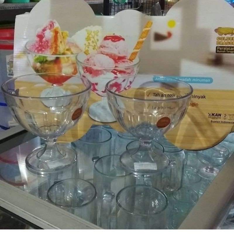 Jual Gelas Es Krim Mika Golden Dragon ( 1 pcs) | Shopee Indonesia