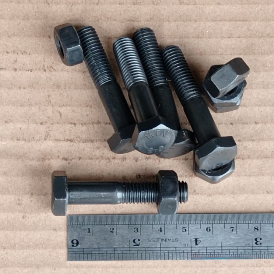 Jual BAUT BAJA HTB 8.8 M10 X 50 / BAUT BAJA M10 X 50 HITAM / BAUT M10X50 BAJA / BAUT 17 KUNCI 17 ...