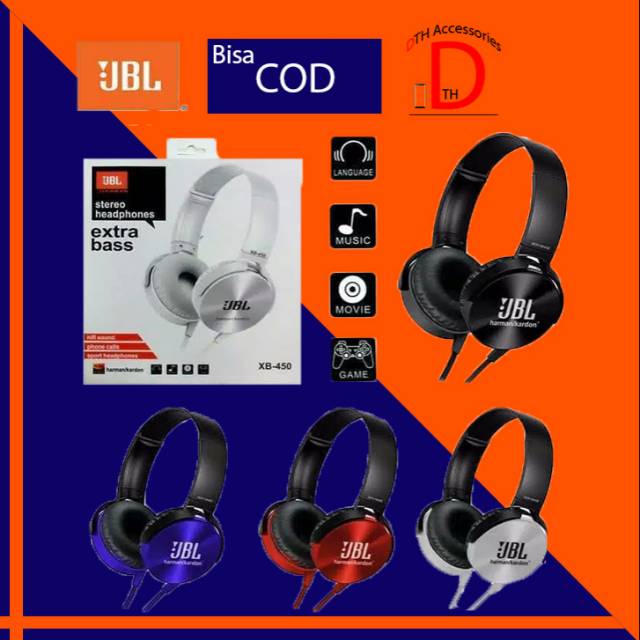 Jual Headphone Headset Bando Extra Bass Jernih with Mic | Shopee Indonesia