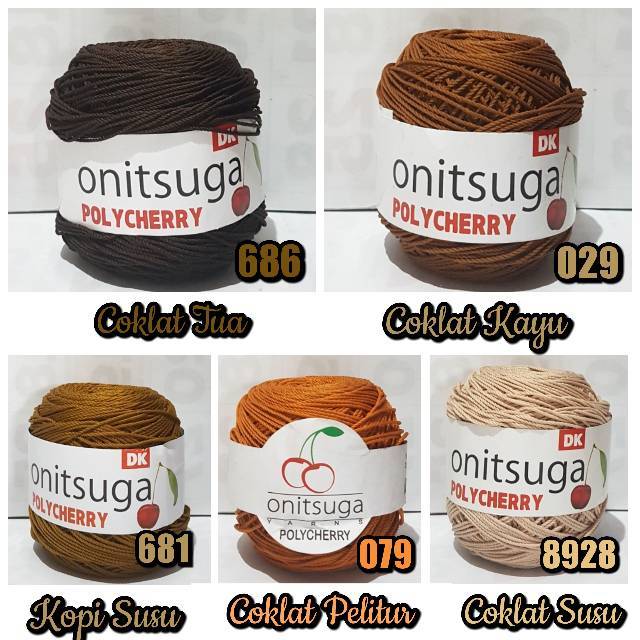 Jual Benang Rajut Onitsuga Polycherry (Variasi Coklat) | Shopee Indonesia