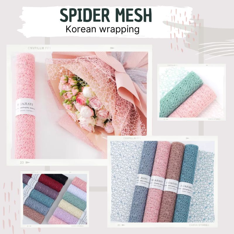 Jual SPIDER MESH JALA KOREAN BUKET LEMBARAN | Shopee Indonesia