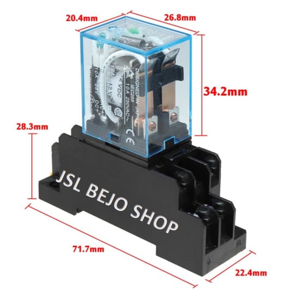 Jual Relay 12 Volt DC MY2 , 24 VDC , 220 VAC Led Lampu & Soket Relay ...