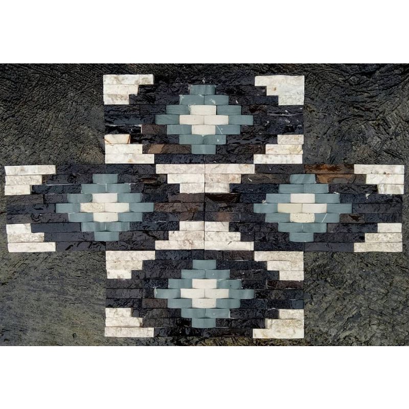 Jual Batu alam wallcladding/mozaik marmo kombinasi camel 20x40cm ...