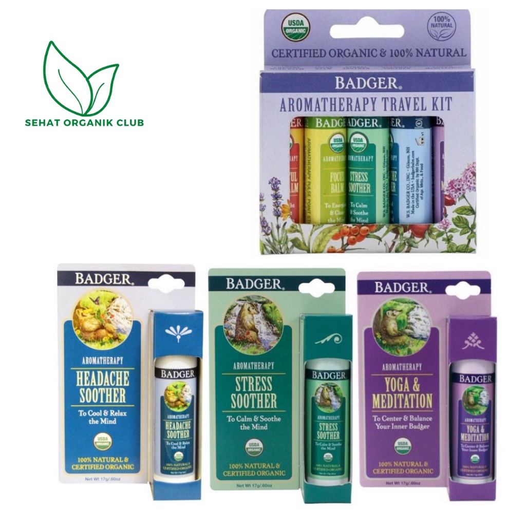Jual Badger Company Organic Headache Soother; Stress Shooter; Yoga ...