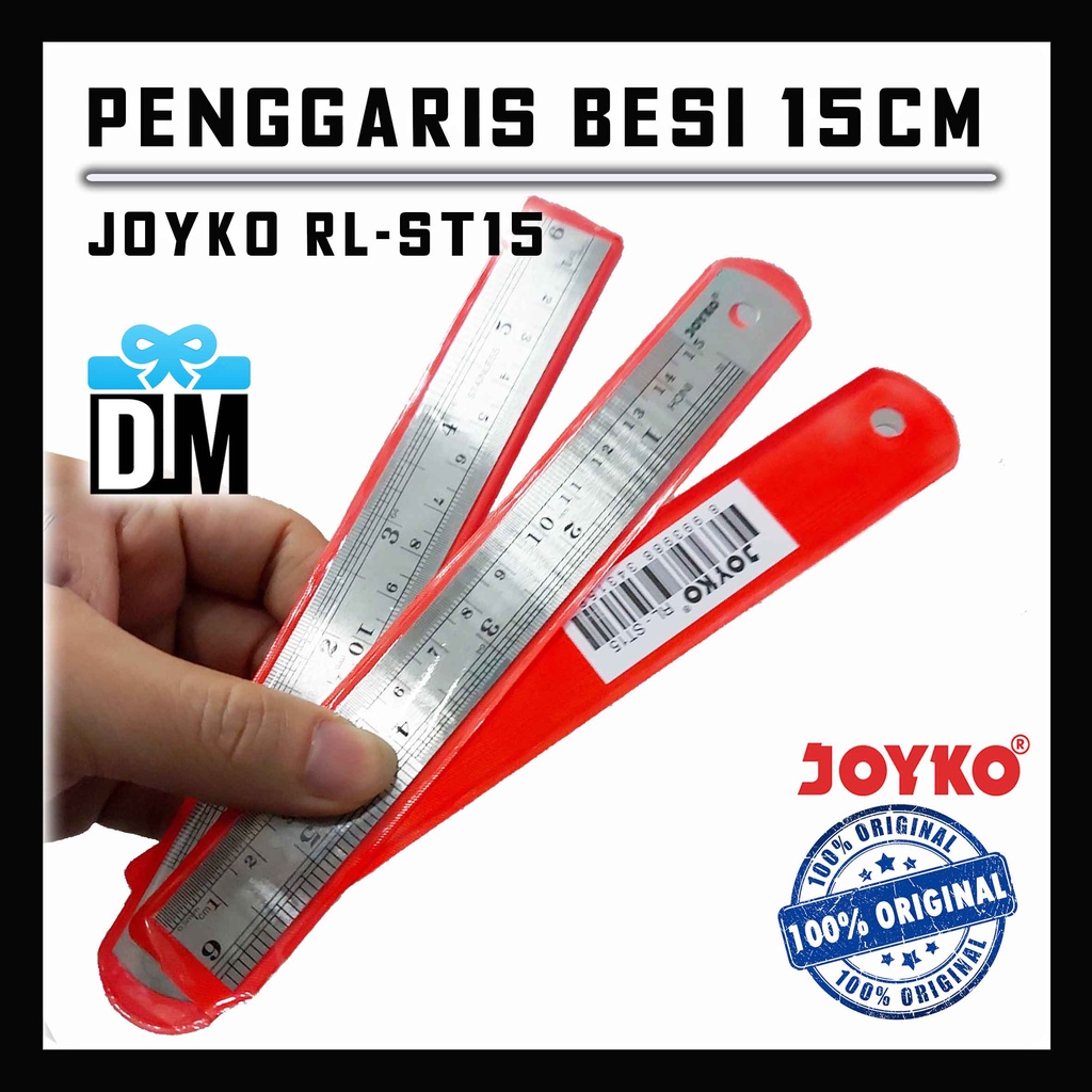 Jual Penggaris Besi Stainless 15cm Original Joyko Tebal Akurat Mistar ...