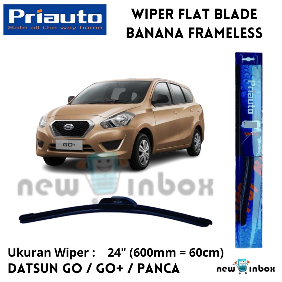 Jual Wiper Depan Priauto Flat Blade Frameless Datsun Go Go+ Panca 24 ...