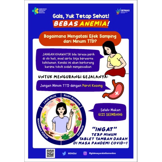 Jual Poster Anemia Bagaimana Mengatasi Efek Samping Dari Minum TTD ...