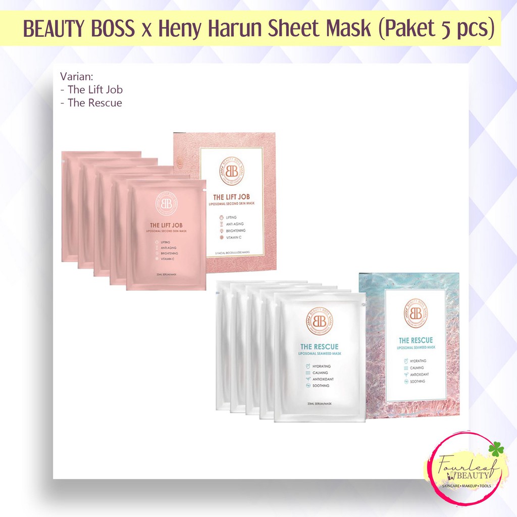 Jual BEAUTY BOSS x Heny Harun Sheet Mask (Paket 5 pcs) | Shopee Indonesia