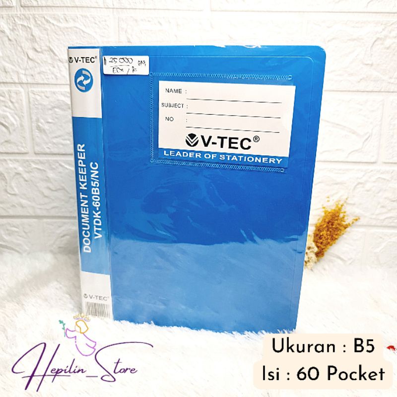 Jual Document Keeper B5 Isi 60 pockets atau 40 pockets V-Tec / Folder ...
