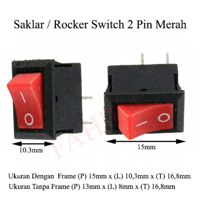 Jual Saklar Rocker Switch 2pin On Off Kecil Merah | Shopee Indonesia