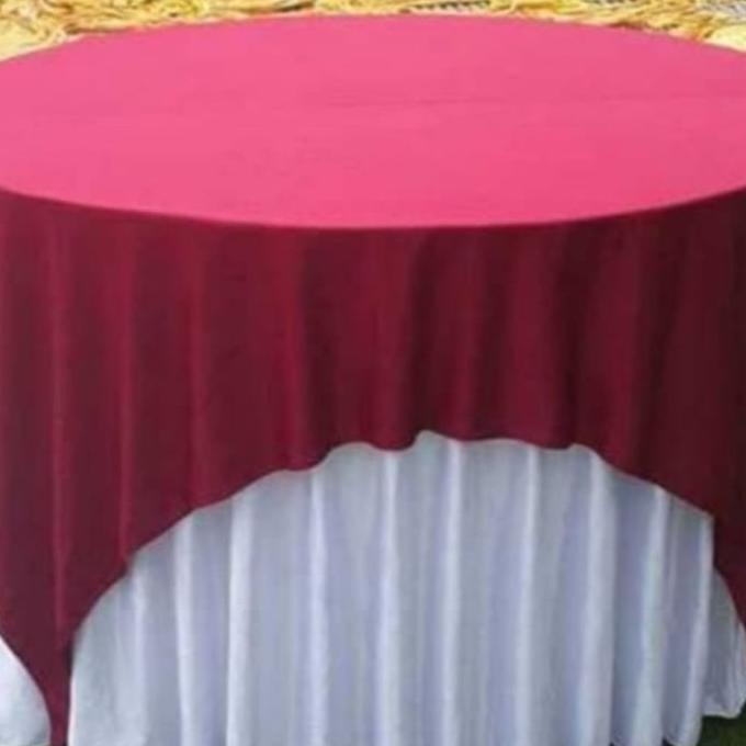 Jual sarung cover meja bulat diameter 120 tinggi 70 double taplak bhn ...