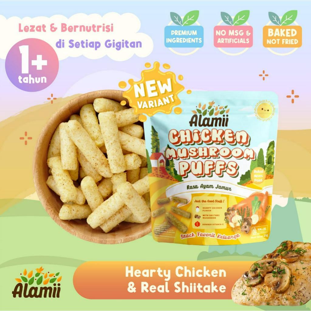 Jual Alamii Chicken Mushroom Puffs - Snack Bayi / Anak - 25G | Shopee ...