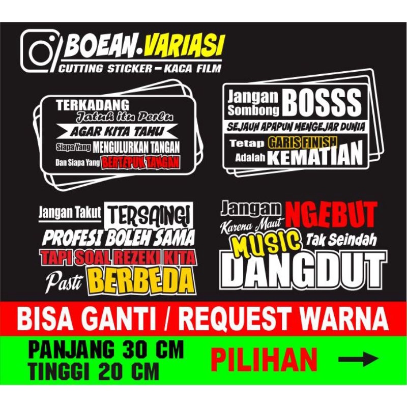 Jual Sticker Keren Sticker Kata Kata Mobil Truck Pick up L300 | Shopee ...