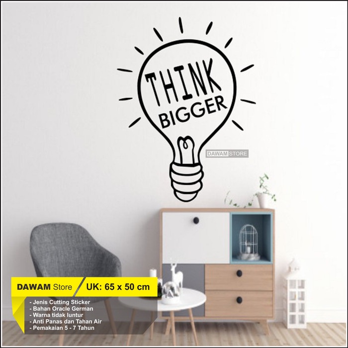 Jual Stiker Dinding Kamar Wall Sticker Think Bigger Sticker Tembok Wall ...