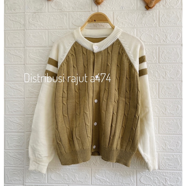 Jual KHARA CARDI CABLE KNITE PREMIUM KERAH BULAT UNISEX | Shopee Indonesia